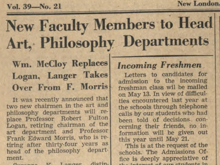 Former Professor Suzanne Langer’s Legacy Lives On | The College Voice